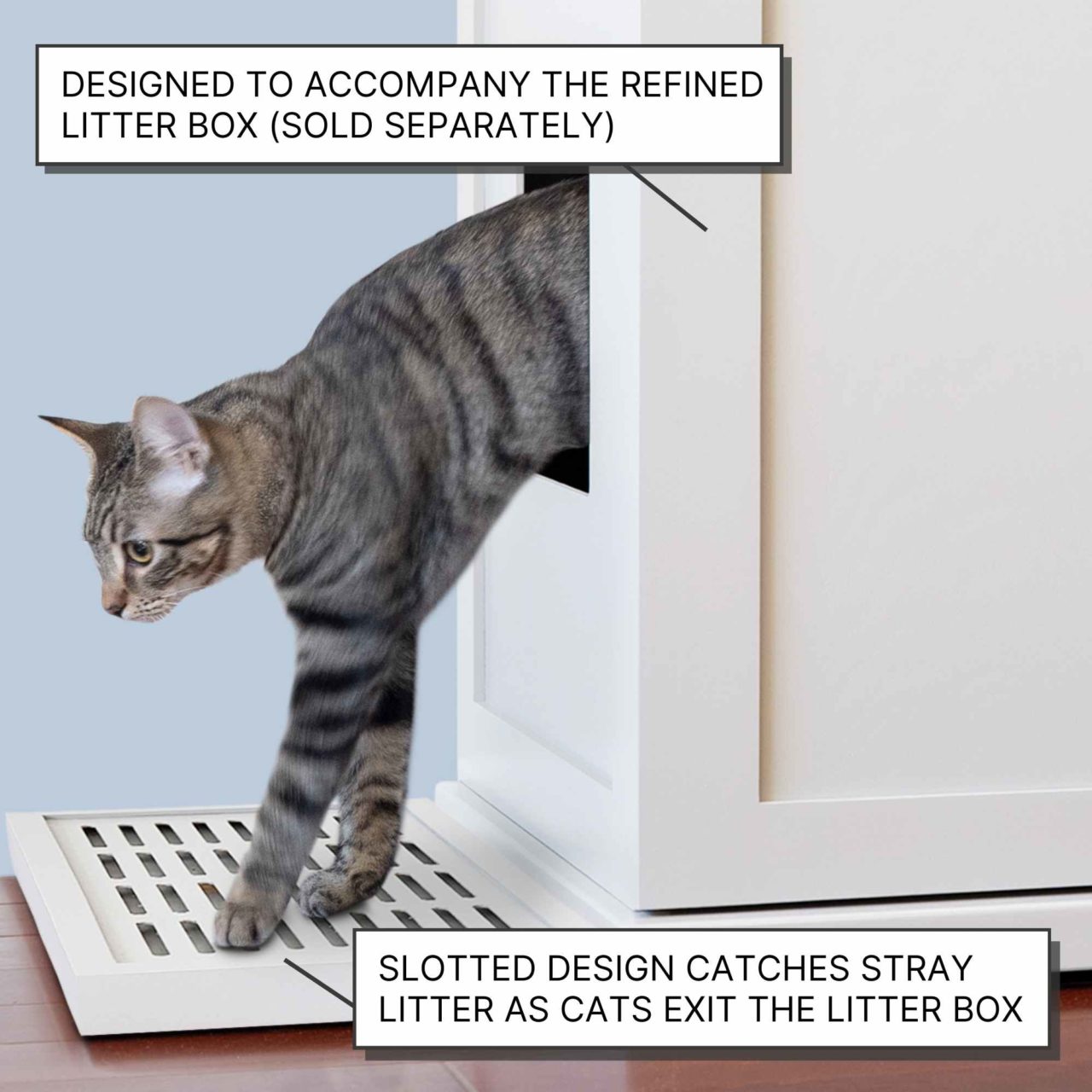 Wooden Litter Catch For Litter Box Cabinet | The Refined Feline
