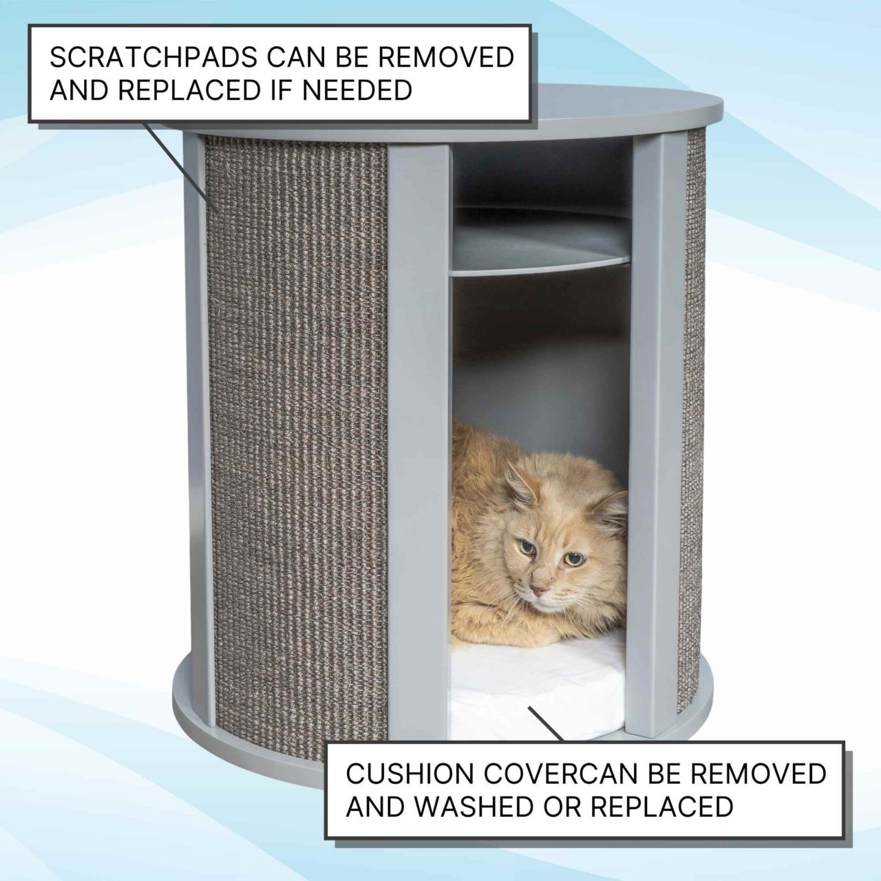 Purrrrfect End Table: Cat Bed Table & Scratching Post | The Refined Feline