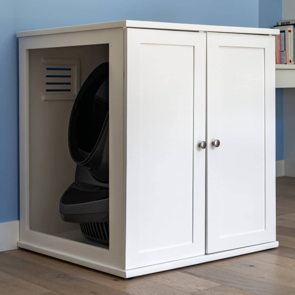 The Refined Feline's Self-Cleaning Litter Box Cabinet - The Refined Feline